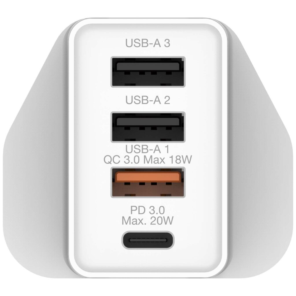 4 Port 30W PD & QC 3.0 USB Charger - Verbatim Hong Kong