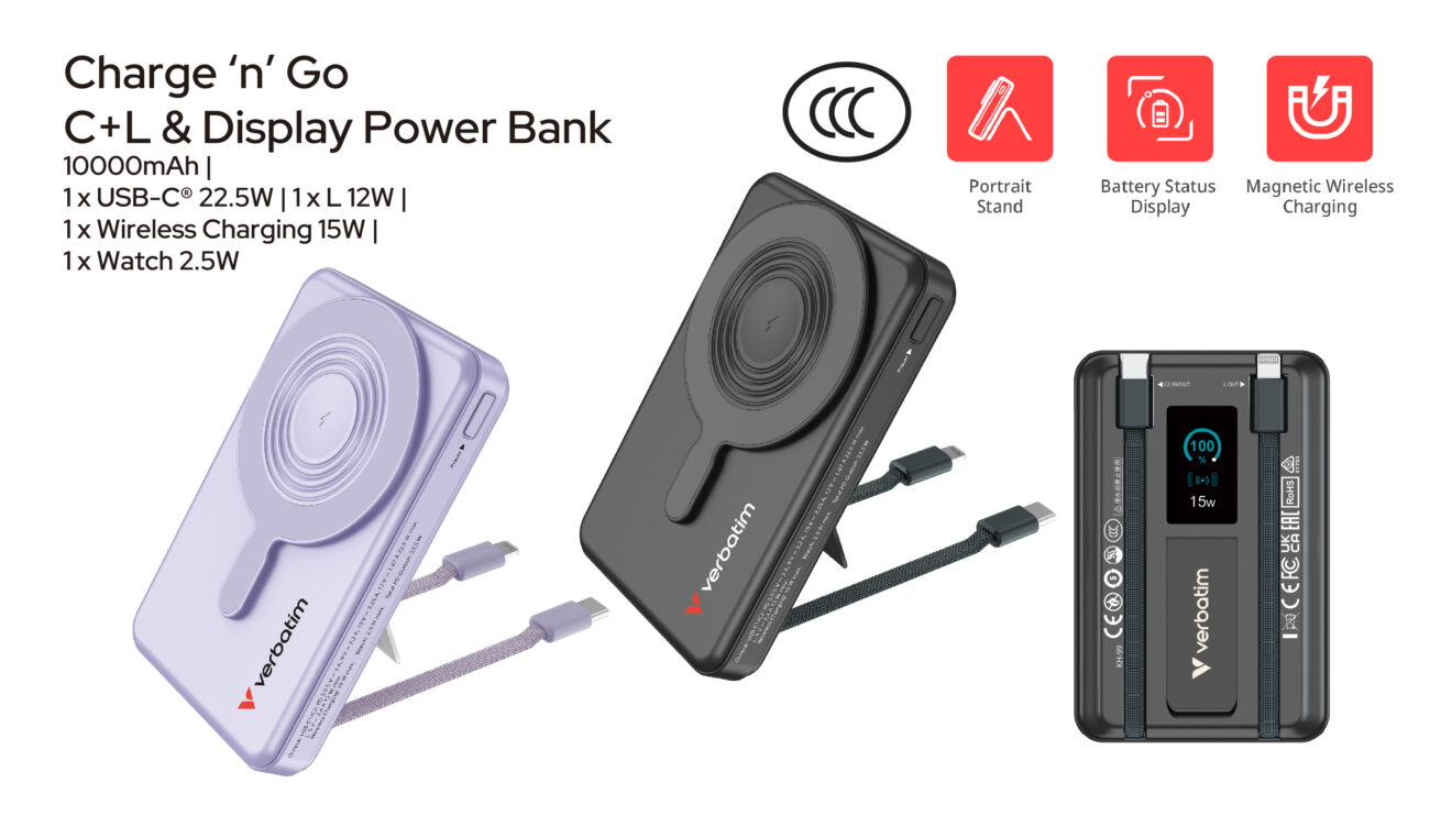 Charge 'n' Go 10000mAh C+L & Display Power Bank (*3C Certification ...