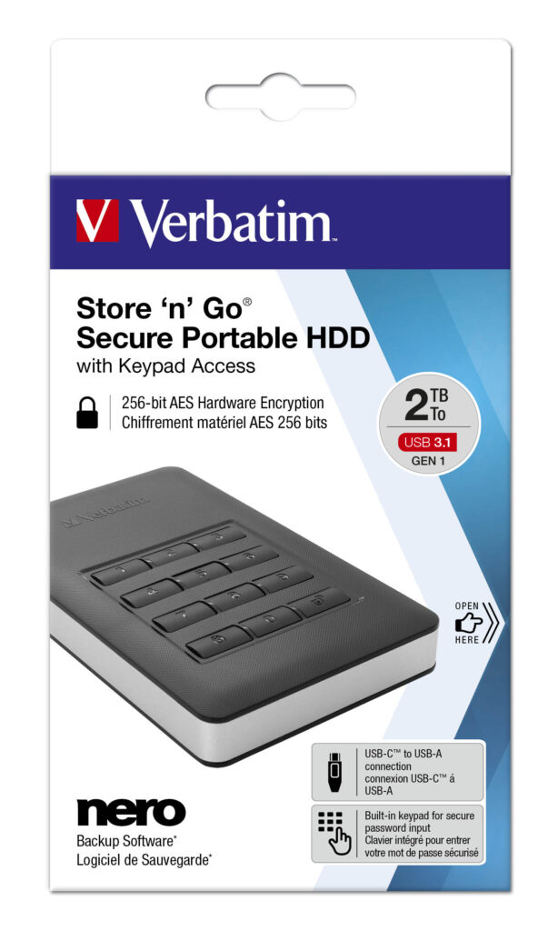 Store 'n' Go Secure Portable HDD with Keypad Access - Verbatim Singapore