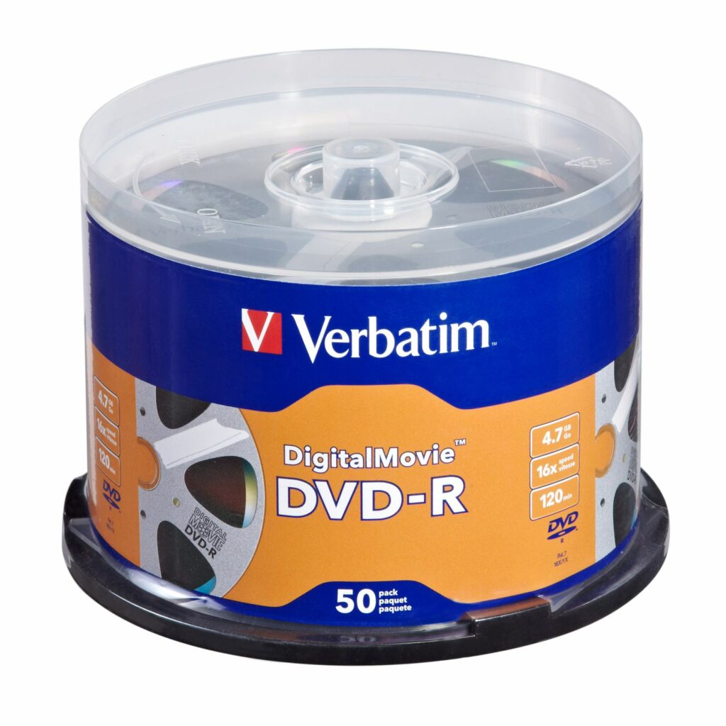 DVD-R 4.7GB 16X DigitalMovie 50pk Spindle - Verbatim Singapore
