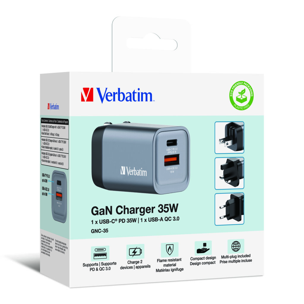 2-Port 35W GaN Charger (GNC-35) - Verbatim Singapore