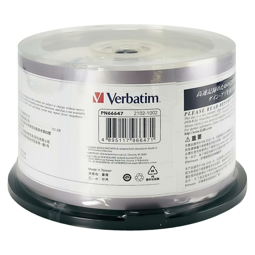 DVD-R 4.7GB 16X SAKURA 50pk Spindle - Verbatim China